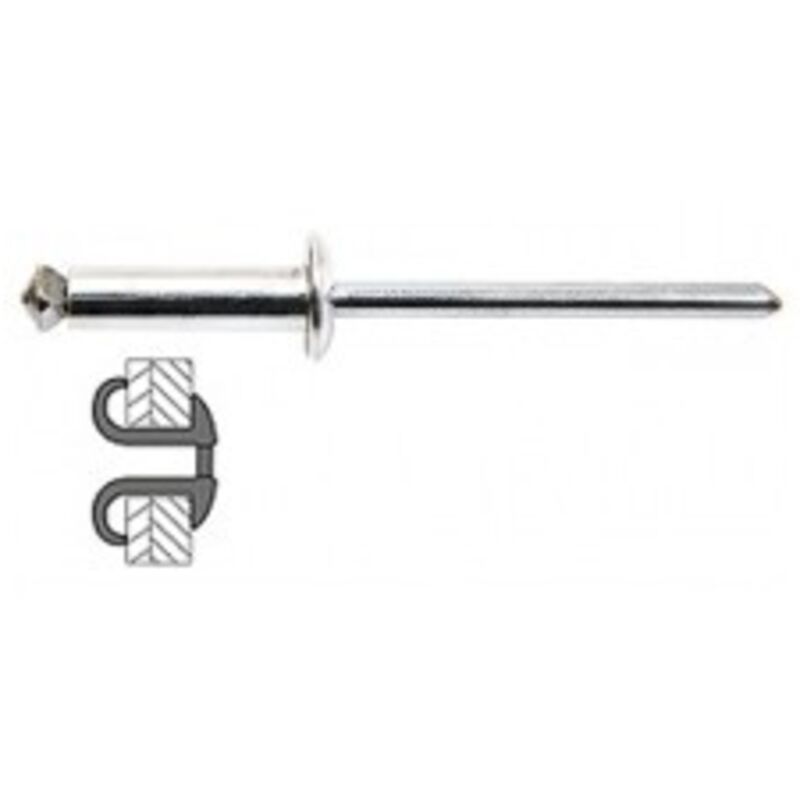 TECHMAN 50 rivets éclatés alu / acier à tête plate Ø 4 x 18 mm