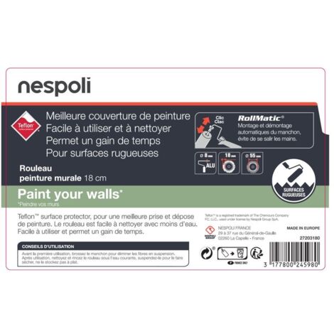NESPOLI Rouleau ROLLMATIC pour peindre une facade L. 180 mm NESPOLI