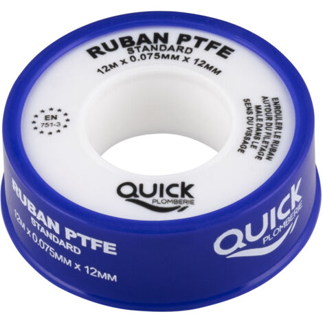 SANS MARQUE Ruban téflon 12 mm x 0,075 mm x 12 mm