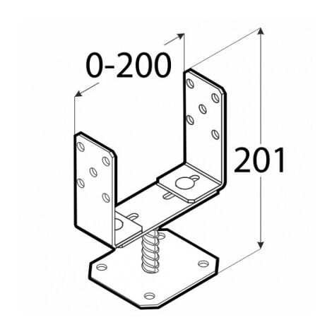MADERLAND Support surélevé pour pergola - dimensions variables de 70 à 140mm
