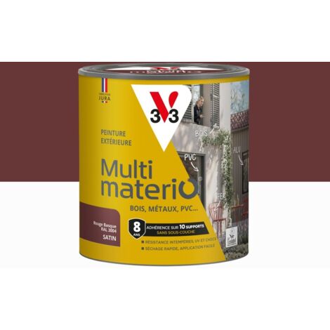 V33 Peinture extérieure bois, fer, plastique V33 rouge basque satiné 0.5l