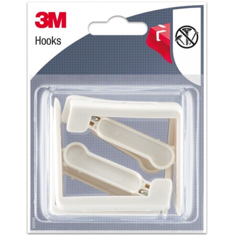 3M Lot de 4 crochets à clipser 3M, blanc