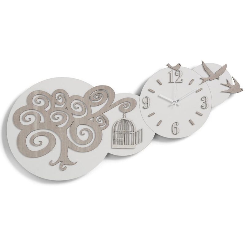 Orologio in legno laminato da parete 80x40 cm RONDINI BRC