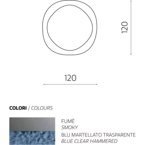 Specchio sagomato CURVE Blu con cornice in vetro
