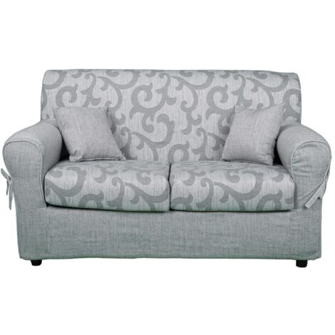 Divano 2 posti in tessuto sfoderabile DAMASCO 150 cm Grigio