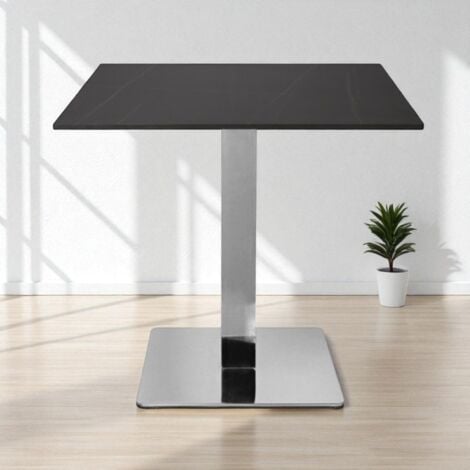Tavolo bar pub ristorante 80x80 cm base argento Top esterno effetto ...