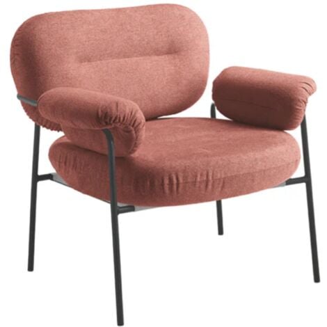 Poltrona in tessuto Ruggine con struttura in metallo Nero CUKY