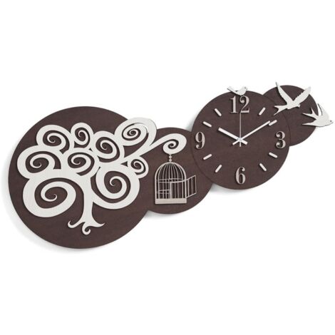 Orologio in legno laminato da parete 80x40 cm RONDINI RSN