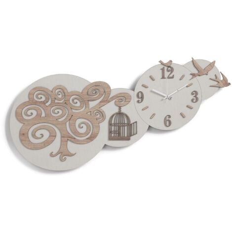 Orologio in legno laminato da parete 80x40 cm RONDINI TTE