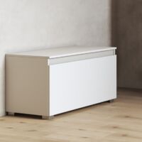 Cassa Panca con cassettone in legno 81 cm BIANCO Lucido