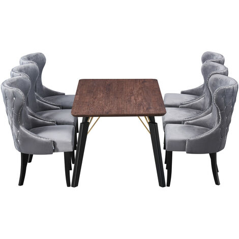 Cosmo LUX Mayfair Dining Set - a Walnut Wooden Dining Table and Set of ...