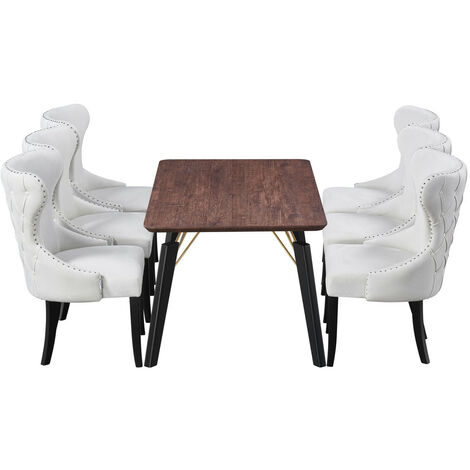 Cosmo LUX Mayfair Dining Set - a Walnut Wooden Dining Table and Set of ...