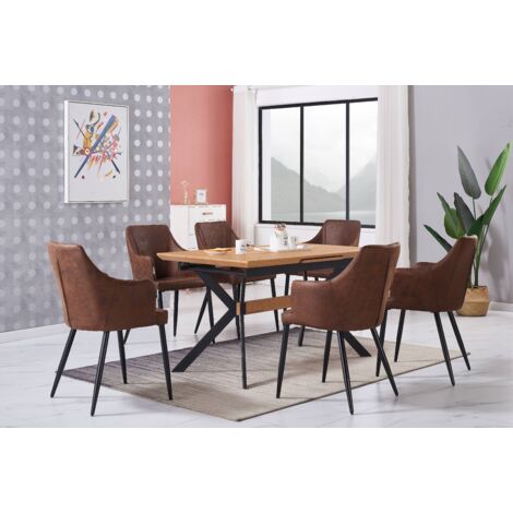 Blaze LUX Zarah Dining Set - an Oak Extendable Dining Table and Set of ...