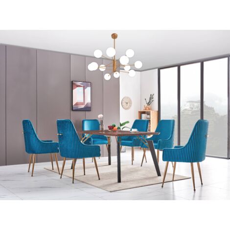 Cosmo LUX Soho Dining Set - a Walnut Wooden Dining Table and Set of 6 ...