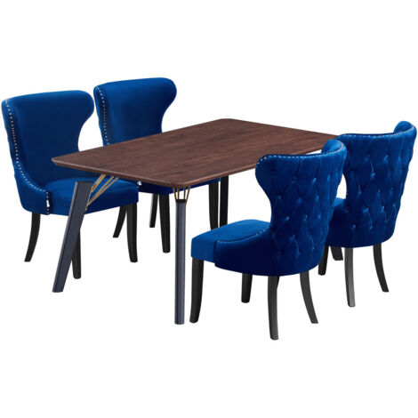 Cosmo LUX Mayfair Dining Set - a Walnut Wooden Dining Table and Set of ...