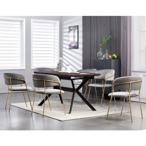 Blaze LUX Atarah Dining Set - a Walnut Extendable Dining Table and Set ...