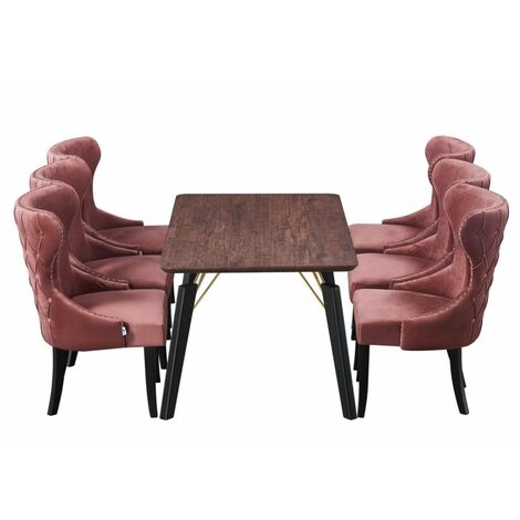 Cosmo LUX Mayfair Dining Set - a Walnut Wooden Dining Table and Set of ...