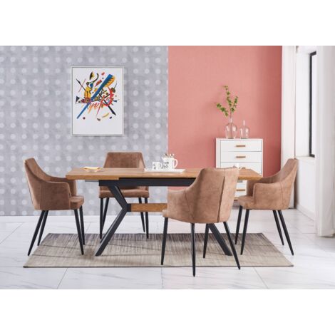 Blaze LUX Zarah Dining Set - a Oak Extendable Dining Table and Set of 4 ...