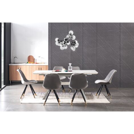 Blaze LUX Sofia Dining Set - a White Extendable Dining Table and Set of ...