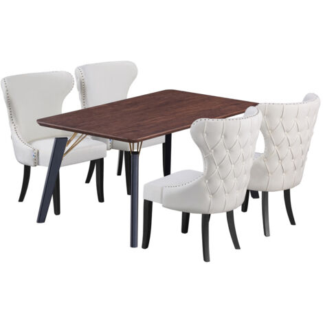 Cosmo LUX Mayfair Dining Set - a Walnut Wooden Dining Table and Set of ...