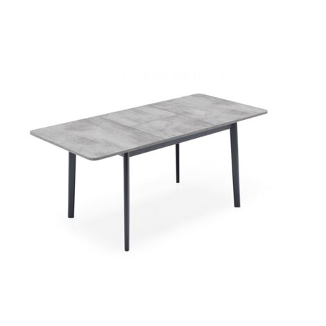 Table extensible 6 couverts DINE 130cm pieds bois plateau mélaminé gris béton