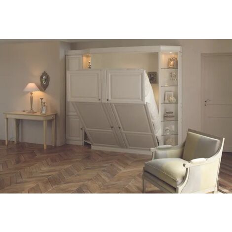 Lit escamotable vertical ARLITEC MASTER couchage 140x190cm Laqué Beige
