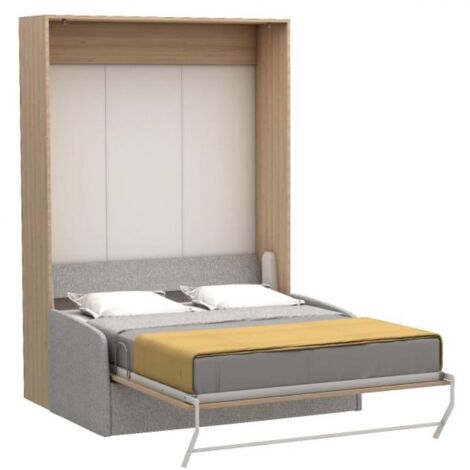 Lit escamotable vertical canapé MULTIMO SOFA couchage 140x200cm chêne
