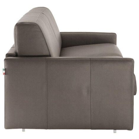 Canapé fixe SUN 3 places maxi 198 cm accoudoirs fins tweed luna gris taupe