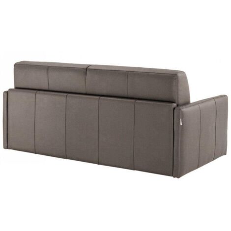 Canapé fixe SUN 3 places maxi 198 cm accoudoirs fins cuir devon taupe