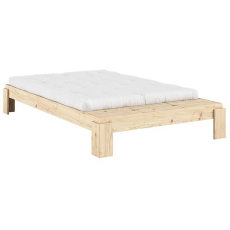 Sommier futon couchage 140 cm LAYERS BED pin laqué banc rangement intégré