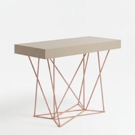 Table console extensible 12 couverts EXCEL 110 cm pieds métal rose ...