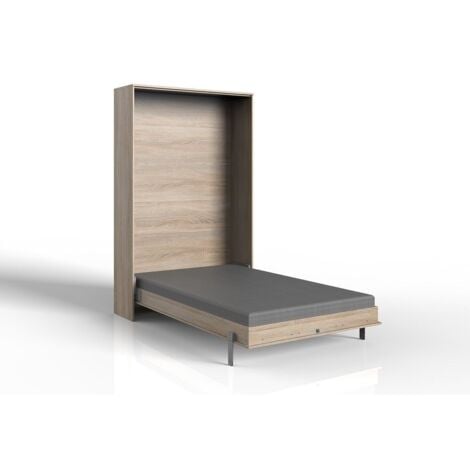 Lit escamotable VANIER décor chêne couchage 140 x 200 cm