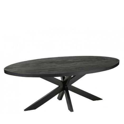 Table à manger Ovale MILENA Manguier Bois Noir