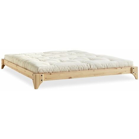 Sommier futon ELAN BED pin laqué naturel couchage 160 cm