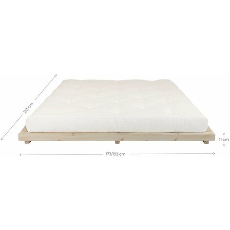 Sommier futon DOCK BED pin laqué naturel couchage 180 cm