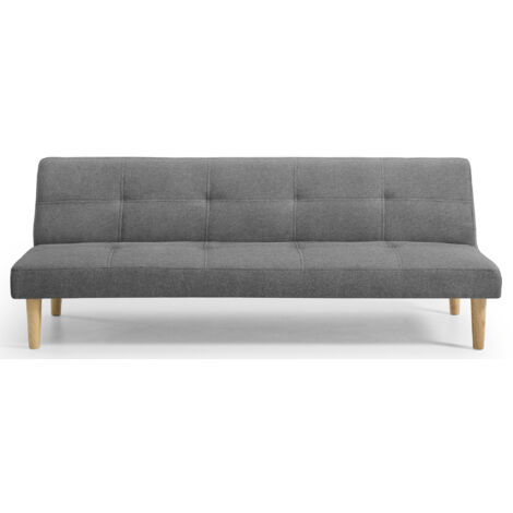 Sofá Cama Mod. 378C 3 Plazas Tapizado en Tela Color Gris Sistema Apertura de Libro o Clic-Clac ...