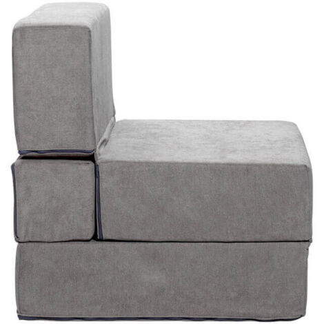 Pouf cama individual plegable tapizado tela altura 80 cm Talla única