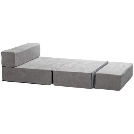 Pouf cama individual plegable tapizado tela altura 80 cm Talla única