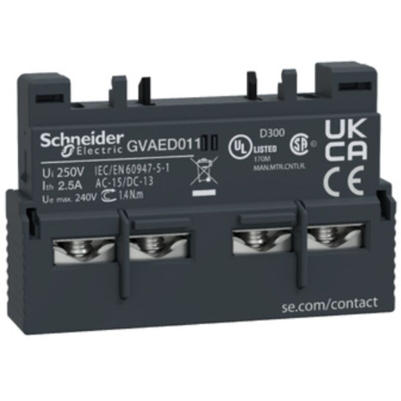 SCHNEIDER ELECTRIC BLOCK ADDITIF FRONTAL 1 NC 1 NO DEFAUT GVAED011