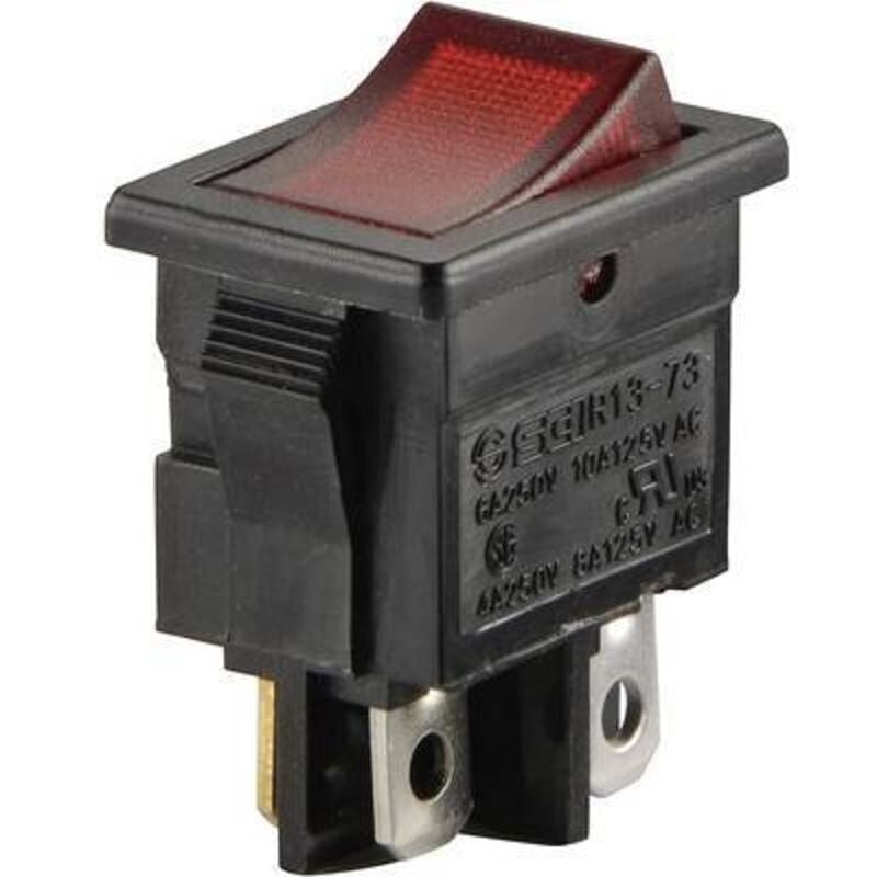 INTERRUPTEUR À BASCULE TRU COMPONENTS TC-R13-73C-02 1587539 250 V/AC 6 A 2 X OFF/ON À ACCROCHAGE ...