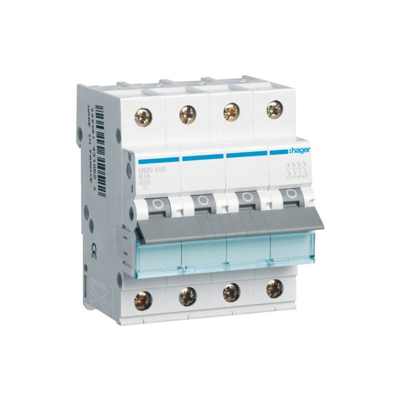 HAGER MBN416 B-TYPE 4P 4 MODULE (S) CIRCUIT BREAKER - CIRCUIT BREAKERS (25 - 60 °C, -25 - 80 °C)