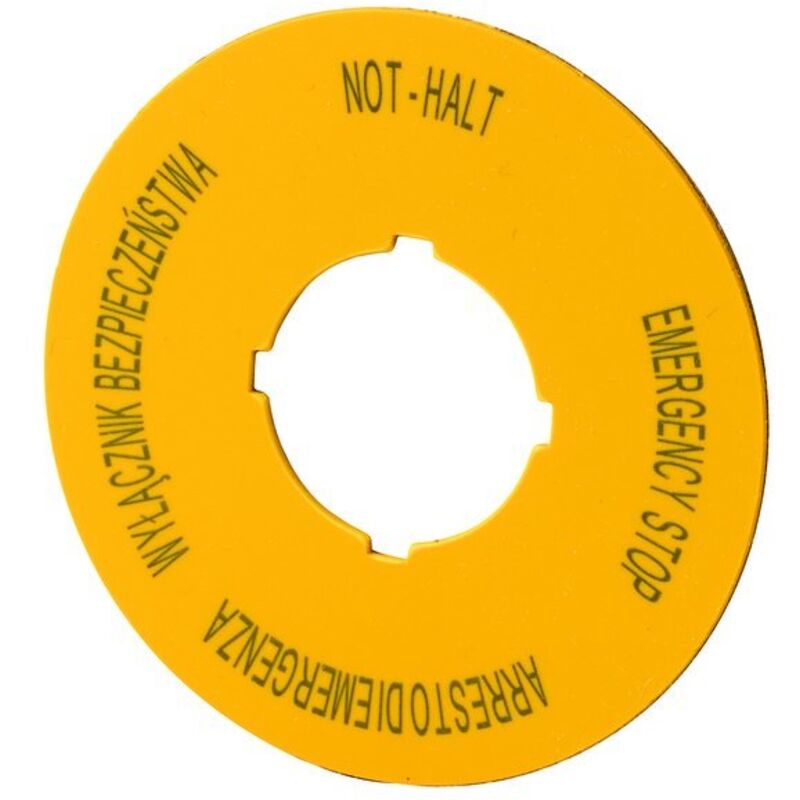 EATON 167638 PLAQUE DE MAINTIEN DE SECOURS, D = 60 MM, JAUNE, PL, EN ...