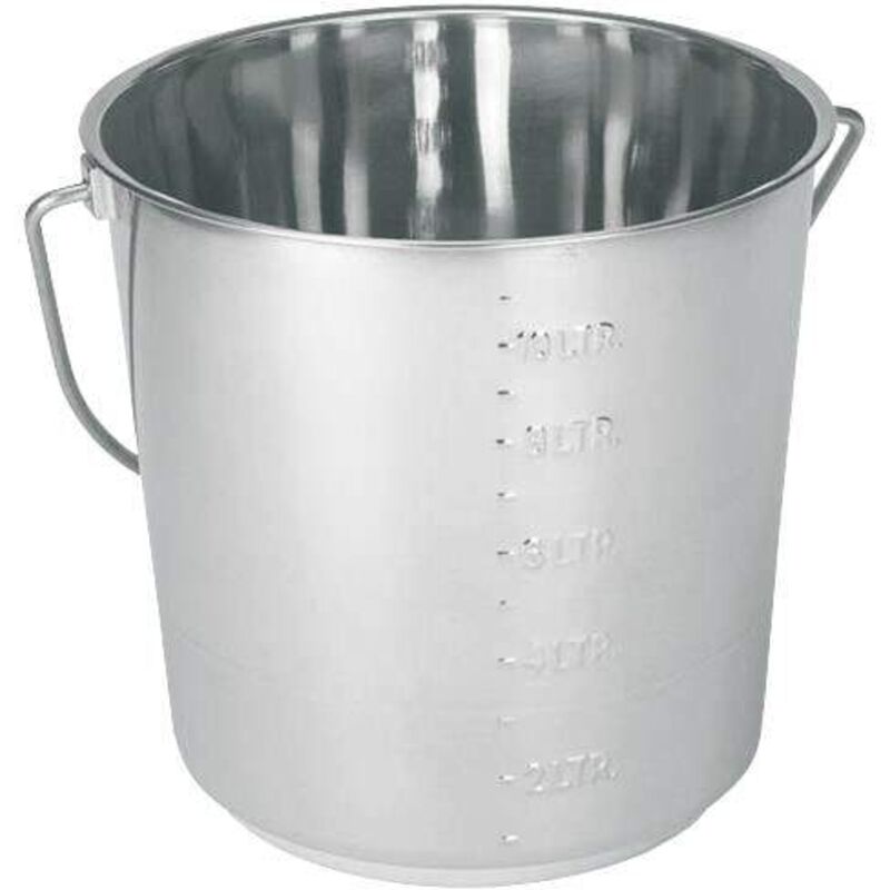KERBL SEAU GRADUÉ EN ACIER INOXYDABLE 8,5 L