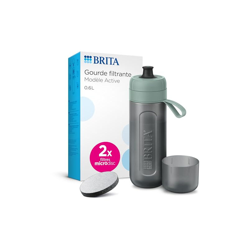 BRITA FILL & GO ACTIVE VERT FONCÉ + 2 MICRODISC 128111