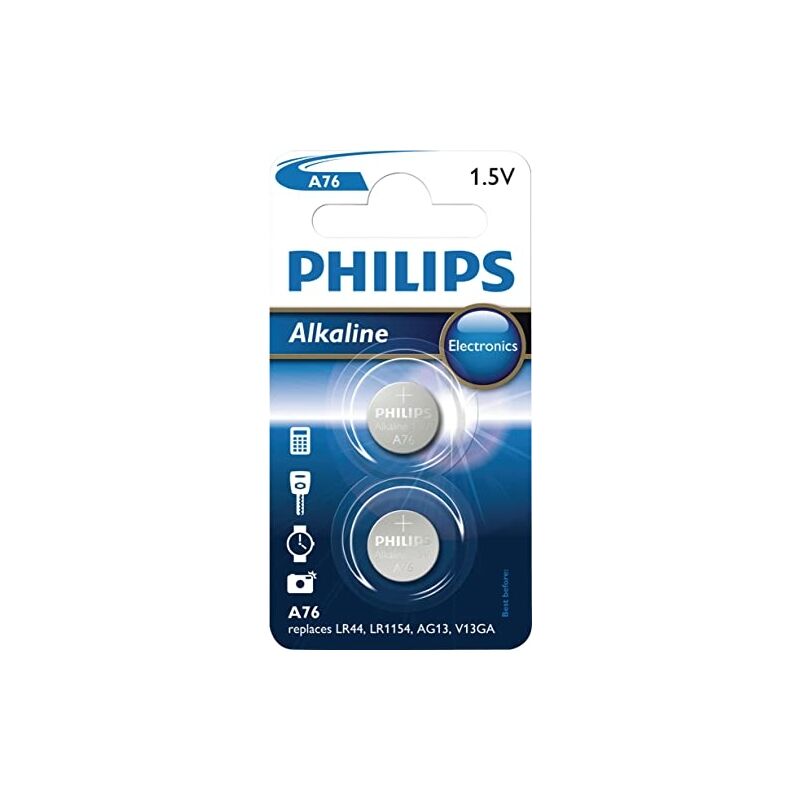 BOUTON DE MARQUE PHILIPS MODÈLE PHILIPS ALCALINE 1,5 V LR44 X2 ...