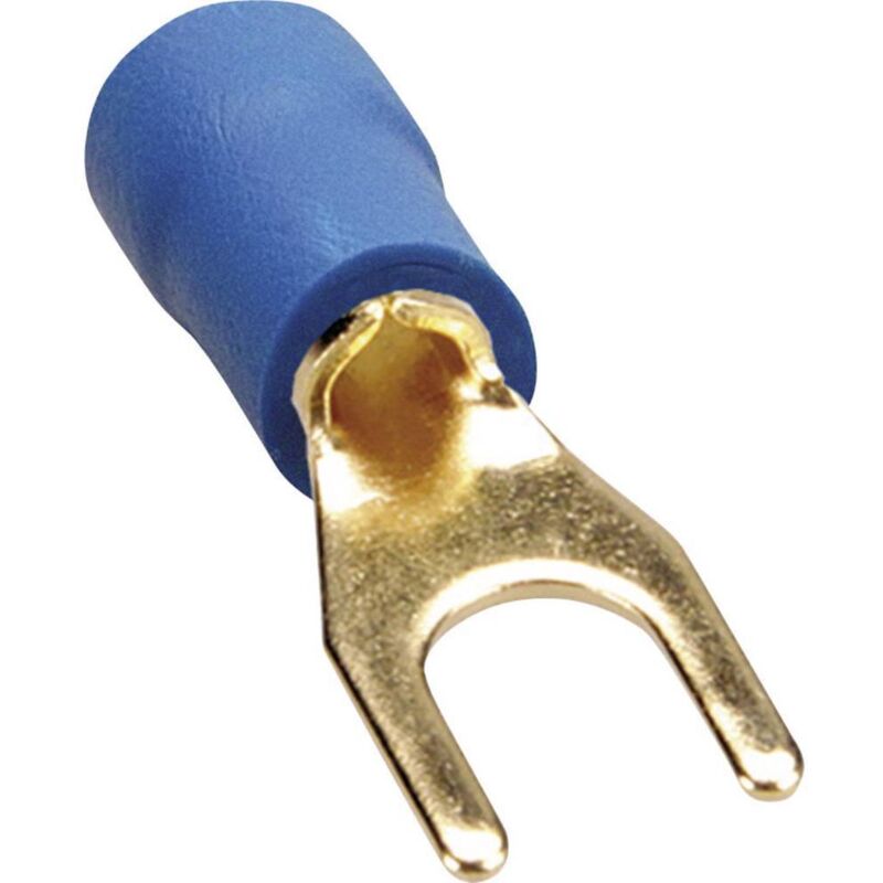 SINUSLIVE 10324 COSSE À FOURCHE Ø DU TROU=2.5 MM PARTIELLEMENT ISOLÉ BLEU 10 PC(S)