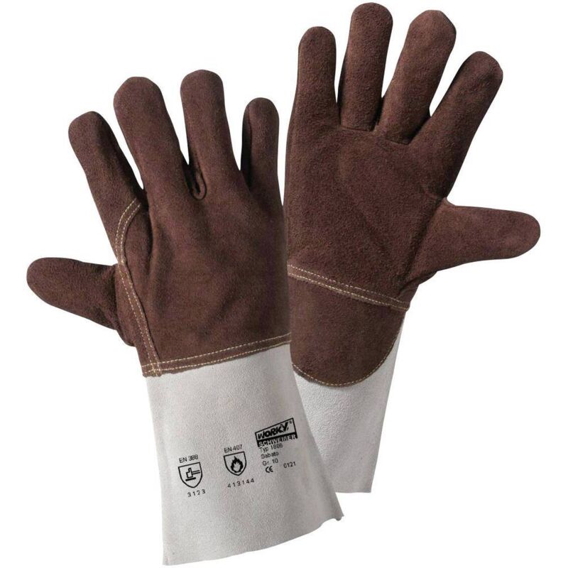 GANTS DE PROTECTION L+D WORKY 1806 CUIR CROÛTE EN 388 + EN 407 TAILLE