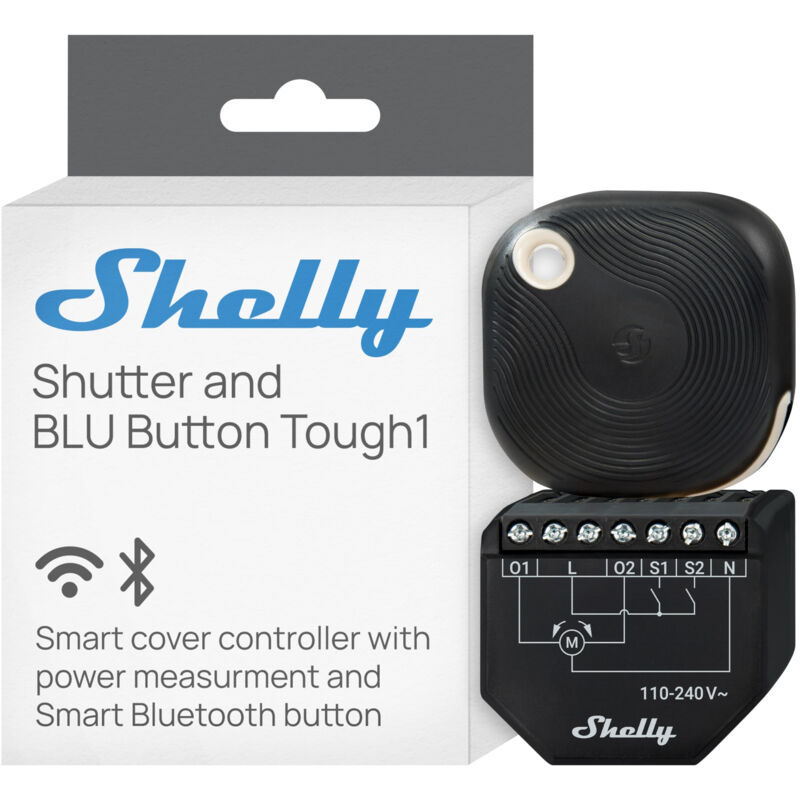 SHELLY SHUTTER ET SHELLY BLU BUTTON TOUGH 1 - MODULE INTERRUPTEUR VOLET ROULANT CONNECTÉ AVEC ...