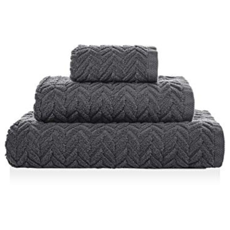 CHEVRON SERVIETTE DE TOILETTE GRIS FONCÉ 50 X 100 CM SOREMA 04141