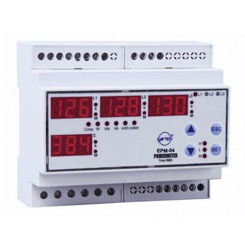 MULTIMÈTRE PROGRAMMABLE TRIPHASÉ AC EPM-04-DIN, MONTAGE SUR RAILS DIN ...